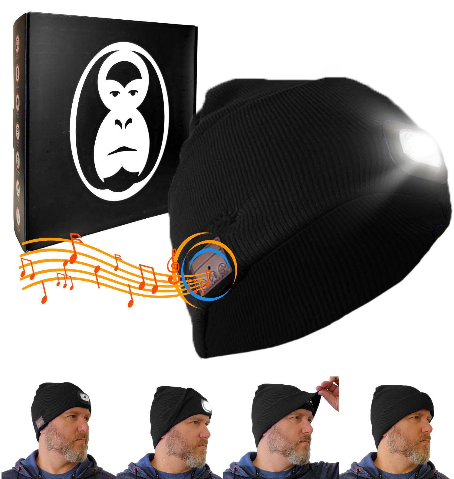 Incognito Series Tri-Fold Beanie Hat with Hands-Free Bluetooth Audio ...